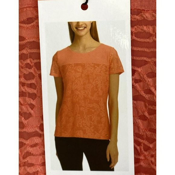 Calvin Klein | Tops | Calvin Klein Womens Mesh Overlay Double Layer Tee ...